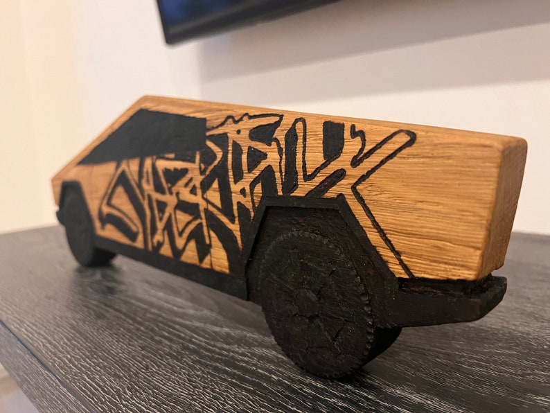 Tesla Cybertruck With Graffiti Form Baja Off-road Testing, Handcrafted ...
