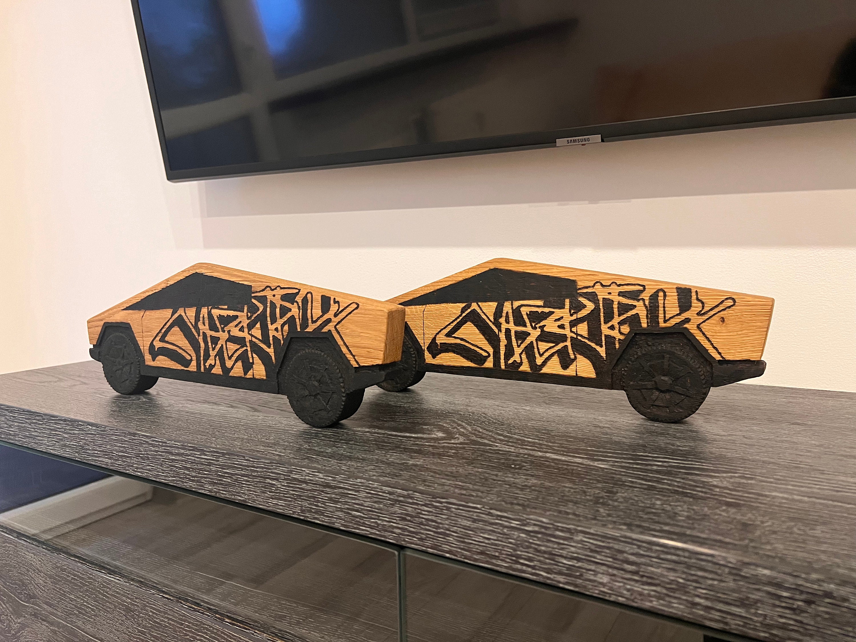 Tesla Cybertruck With Graffiti Form Baja Off-road Testing, Handcrafted ...