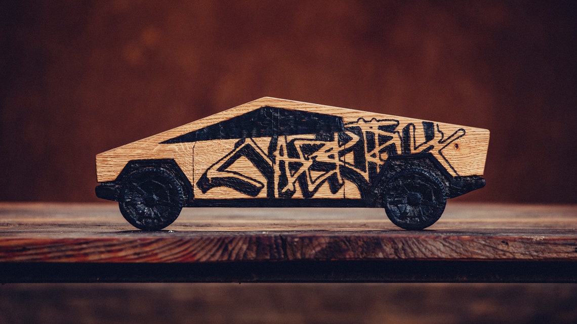 Tesla Cybertruck With Graffiti Form Baja Off-road Testing, Handcrafted ...