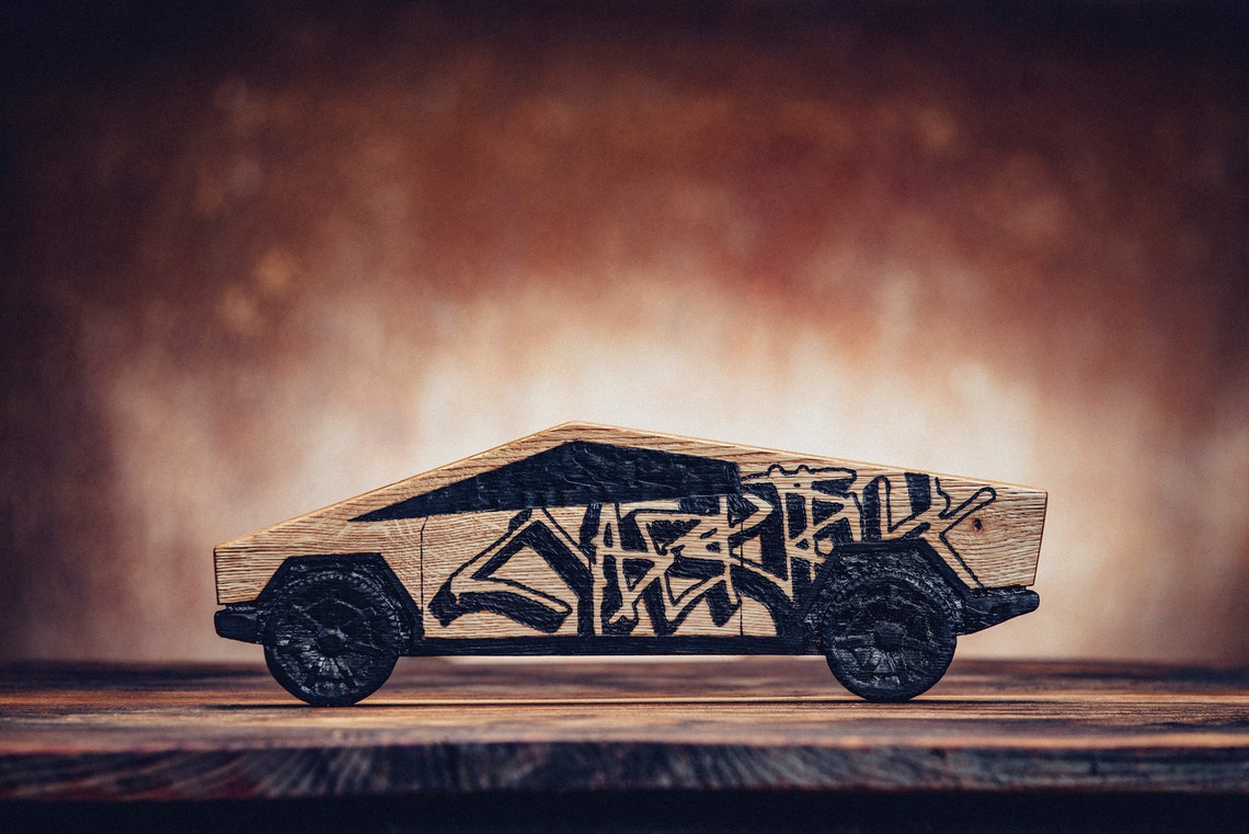 Tesla Cybertruck With Graffiti Form Baja Off-road Testing, Handcrafted ...