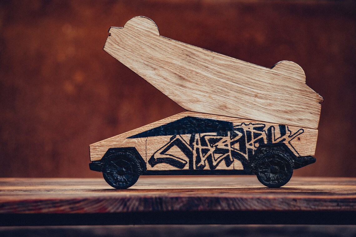 Tesla Cybertruck With Graffiti Form Baja Off-road Testing, Handcrafted ...