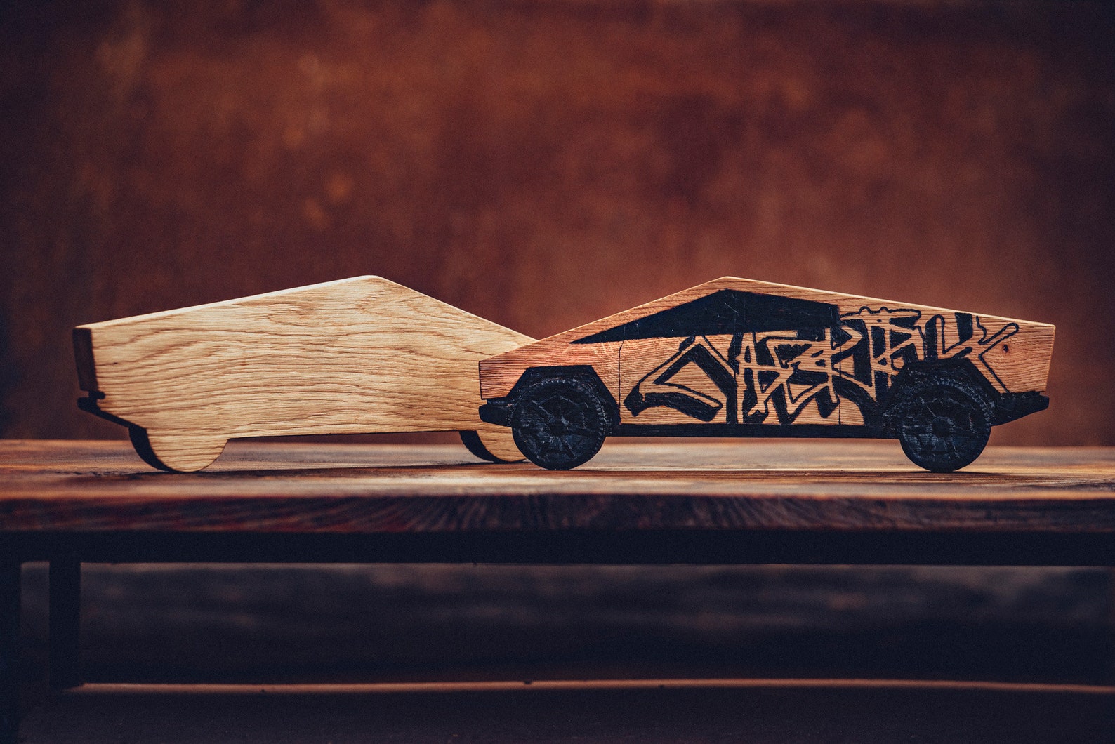 Tesla Cybertruck With Graffiti Form Baja Off-road Testing, Handcrafted ...