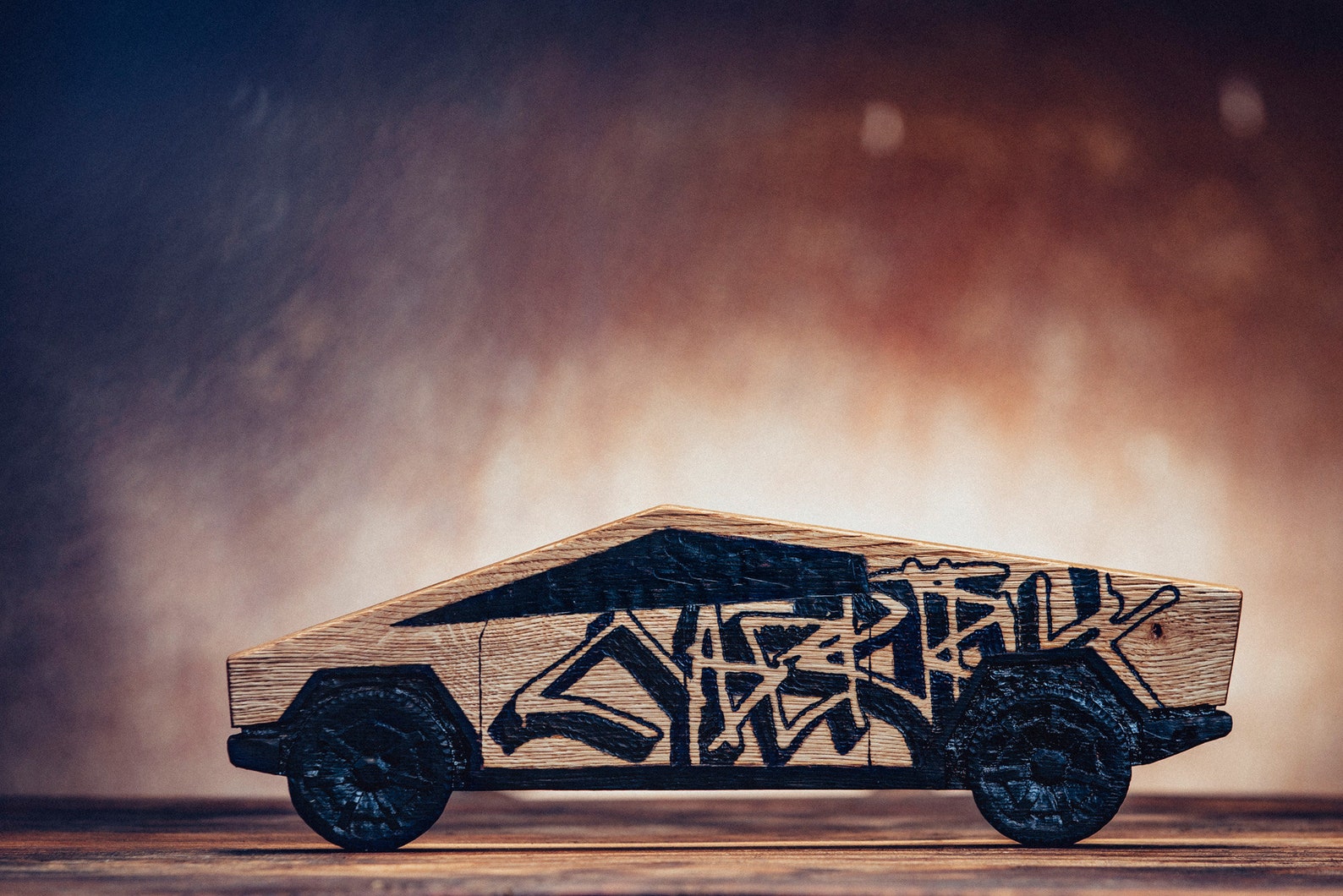 Tesla Cybertruck With Graffiti Form Baja Off-road Testing, Handcrafted ...
