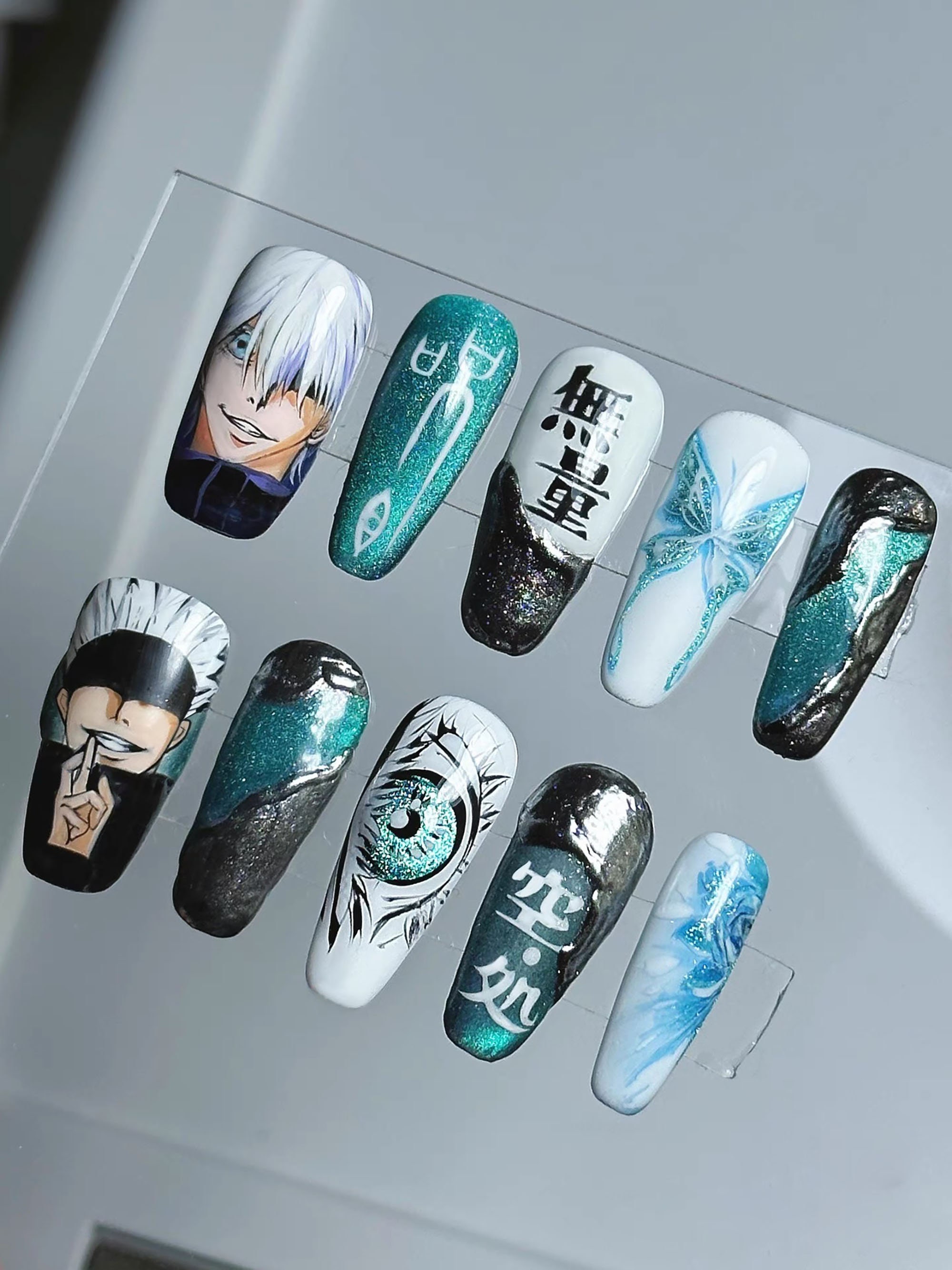 Jujutsu Kaisen Press on Nailsgojo Satoru Figures Handmade Nailsryomen ...