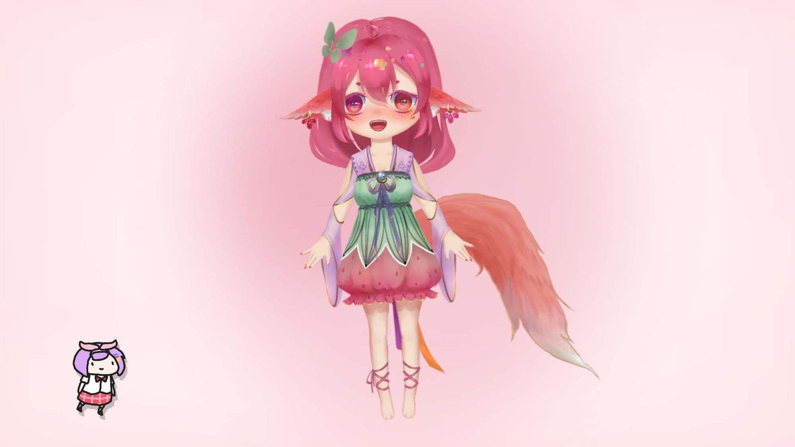 Customizable Vtuber - Fox Girl Vtuber Model - Half Body/fully Rigged ...