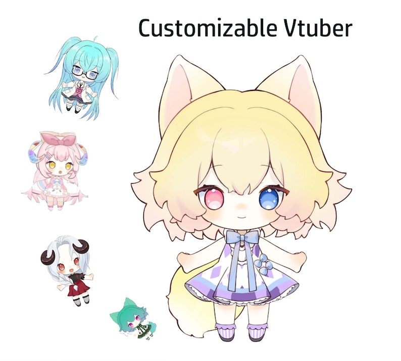 Customizable Vtuber - Girl Vtuber Model - Fully Body/fully Rigged ...