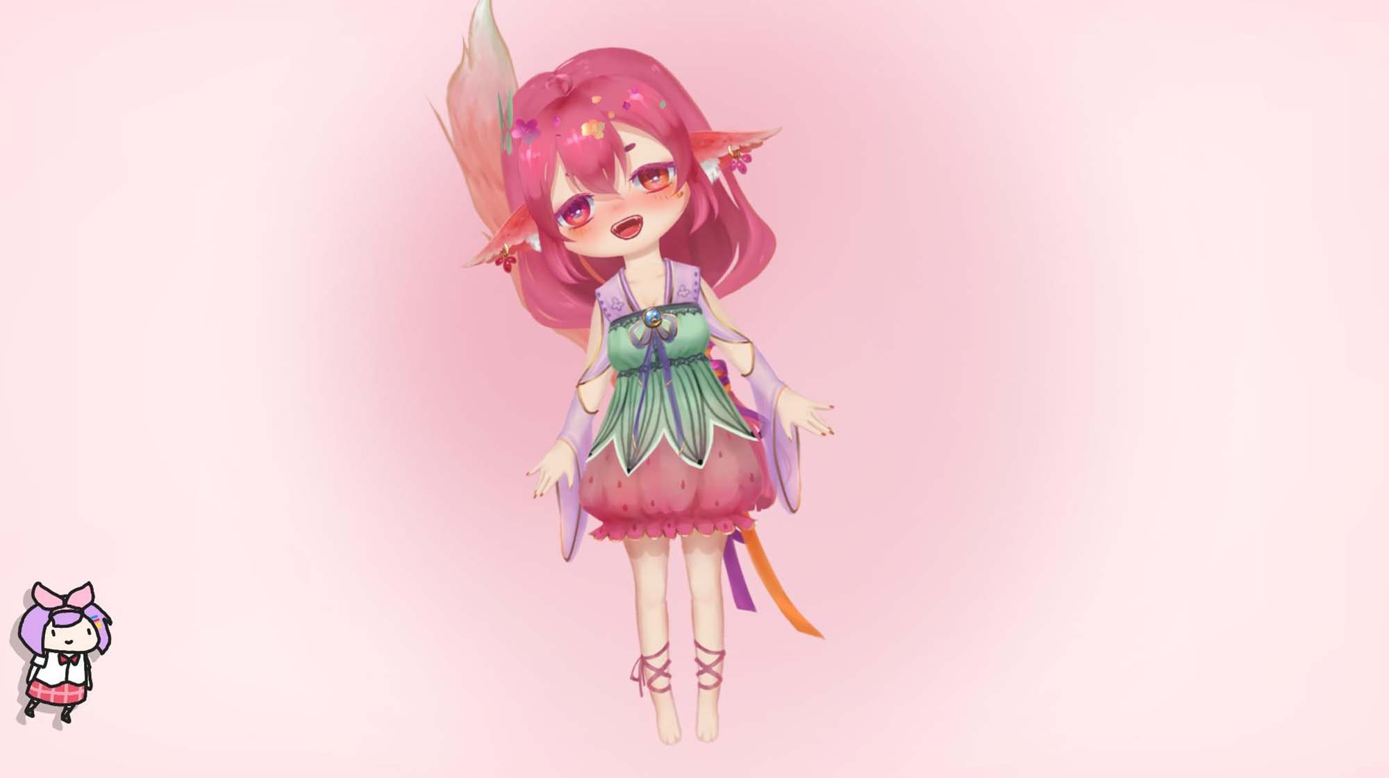 Customizable Vtuber Fox Girl Vtuber Model Half Body/fully Rigged Live2d ...