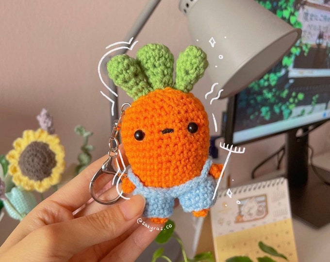 Kawaii Crochet Carrot Plush, Carrot Farmer Amigurumi - Etsy