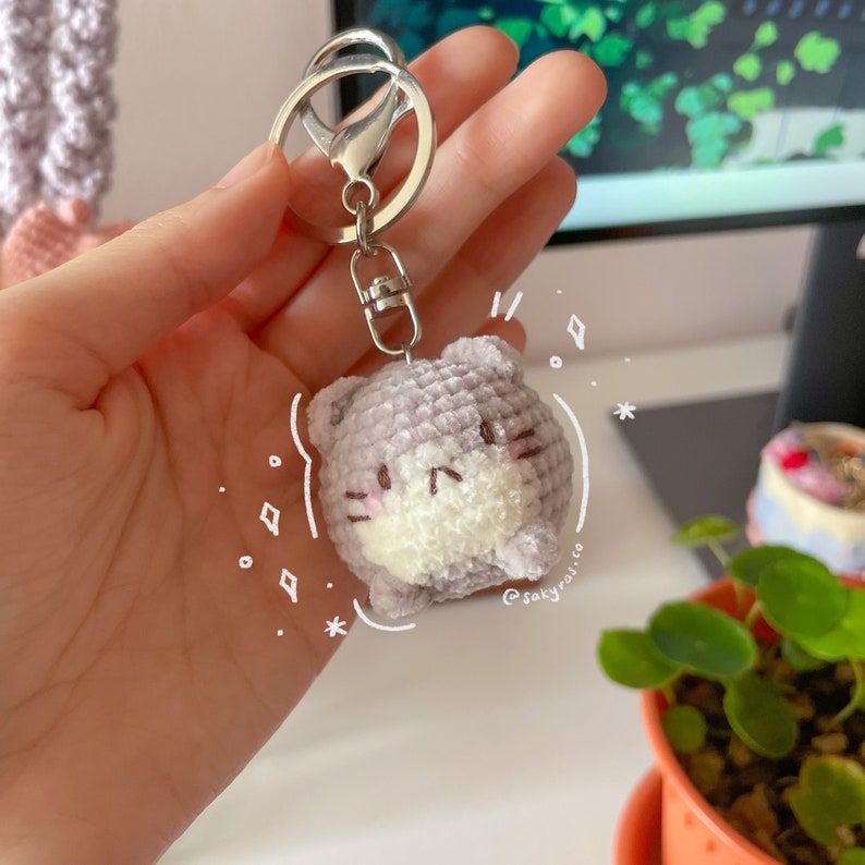 Crochet Chubby Cat, Kawaii Cat Amigurumi, Cute Fat Cat Keychain - Etsy