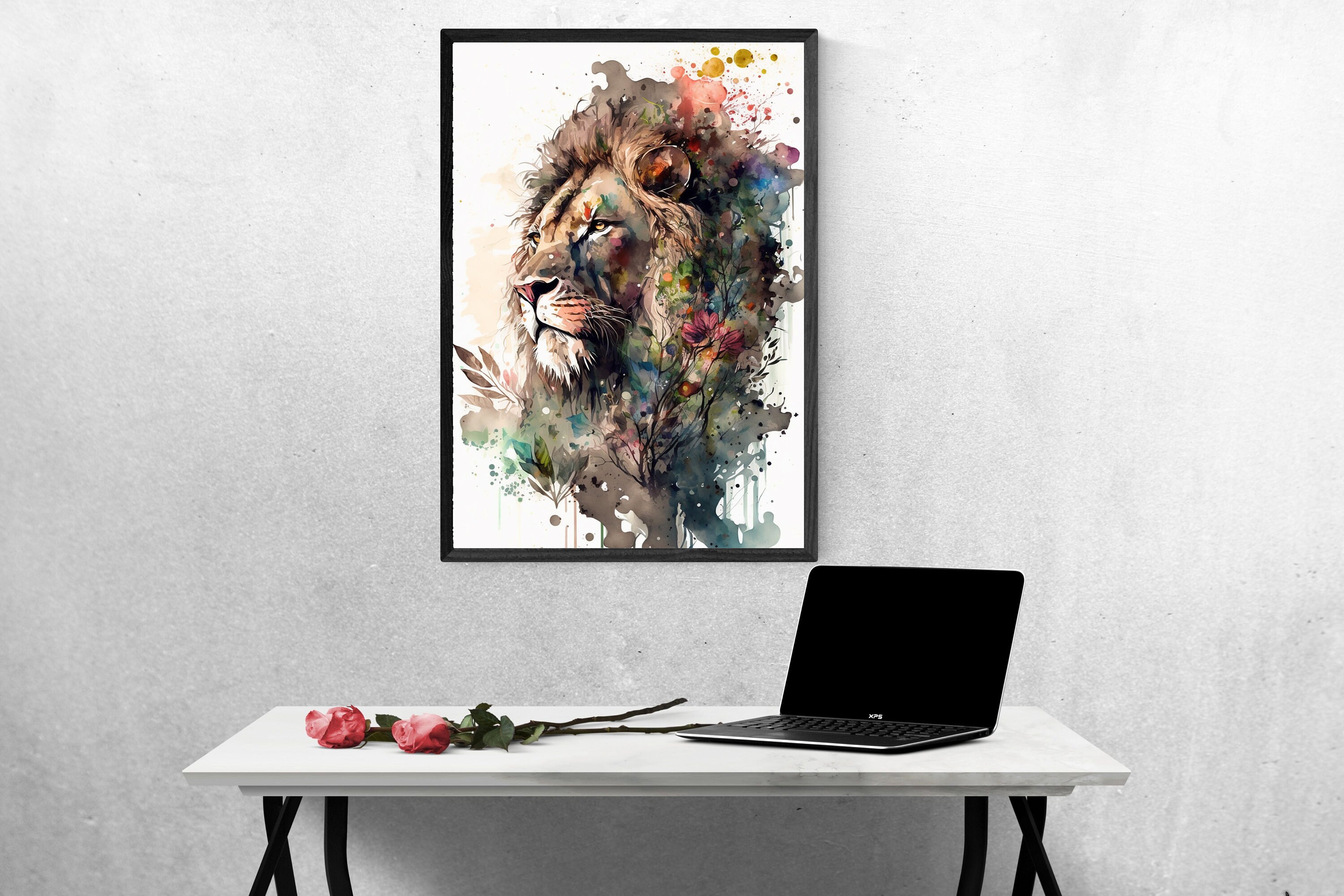 LION ARTWORK, NATURE Poster, Water Color Painting, Digital Download ...