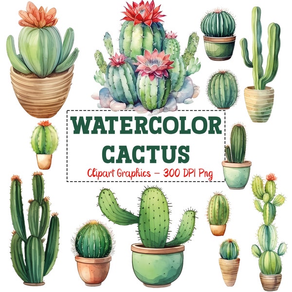 Cactus Clipart - Etsy