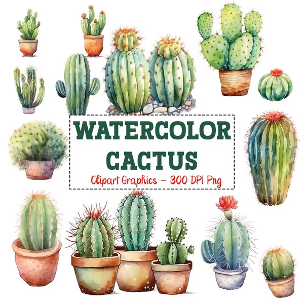 Cactus Watercolor - Etsy