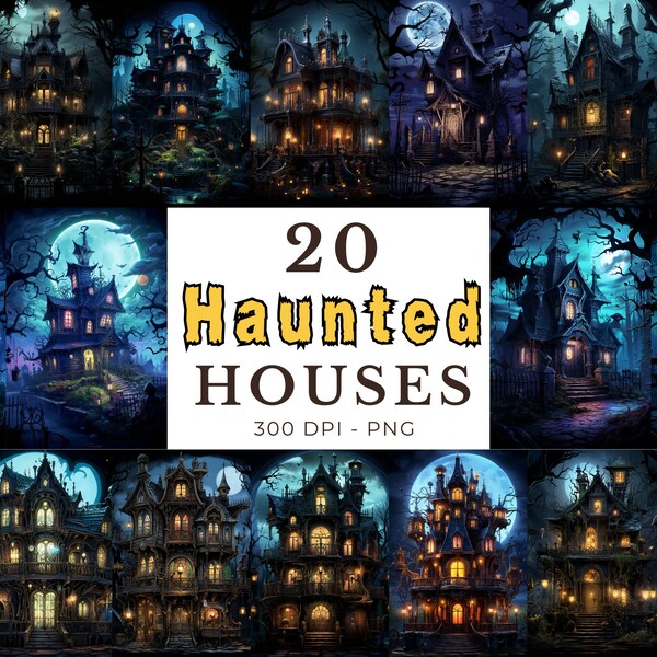 Halloween Haunted House Printable - Etsy