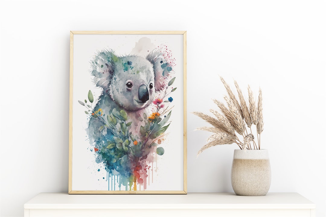 KOALA ARTWORK, NATURE Poster, Water Color Painting, Digital Download ...