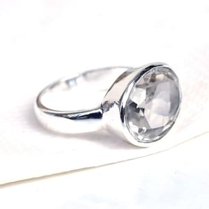 Natural Crystal Quartz Clear Quartz Ring, Rock Crystal Quartz Ring ...