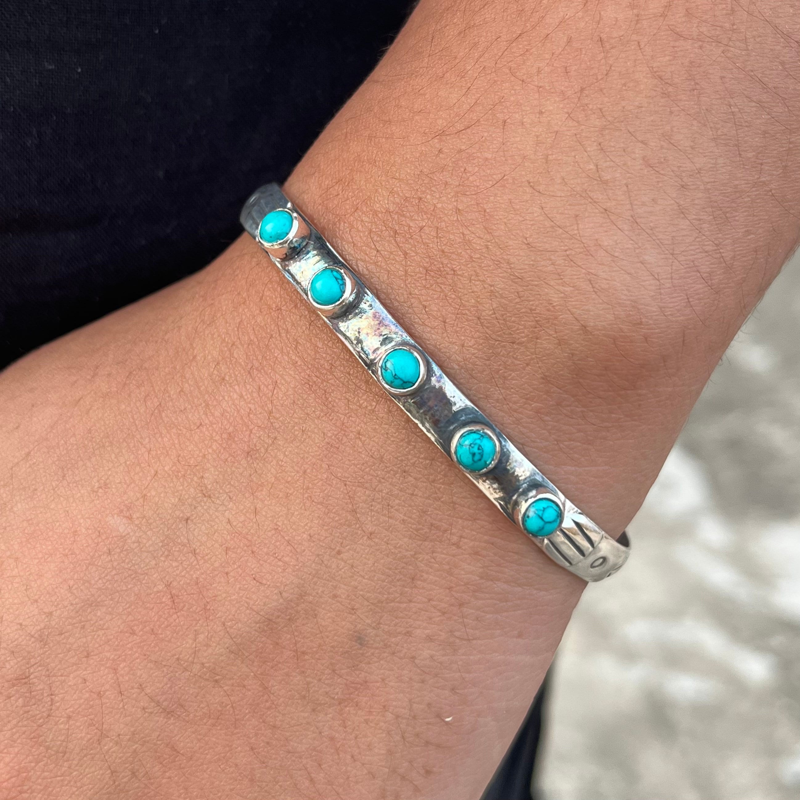 Turquoise Bangle, Handmade Bangle, Statement Bangle, Turquoise Jewelry ...