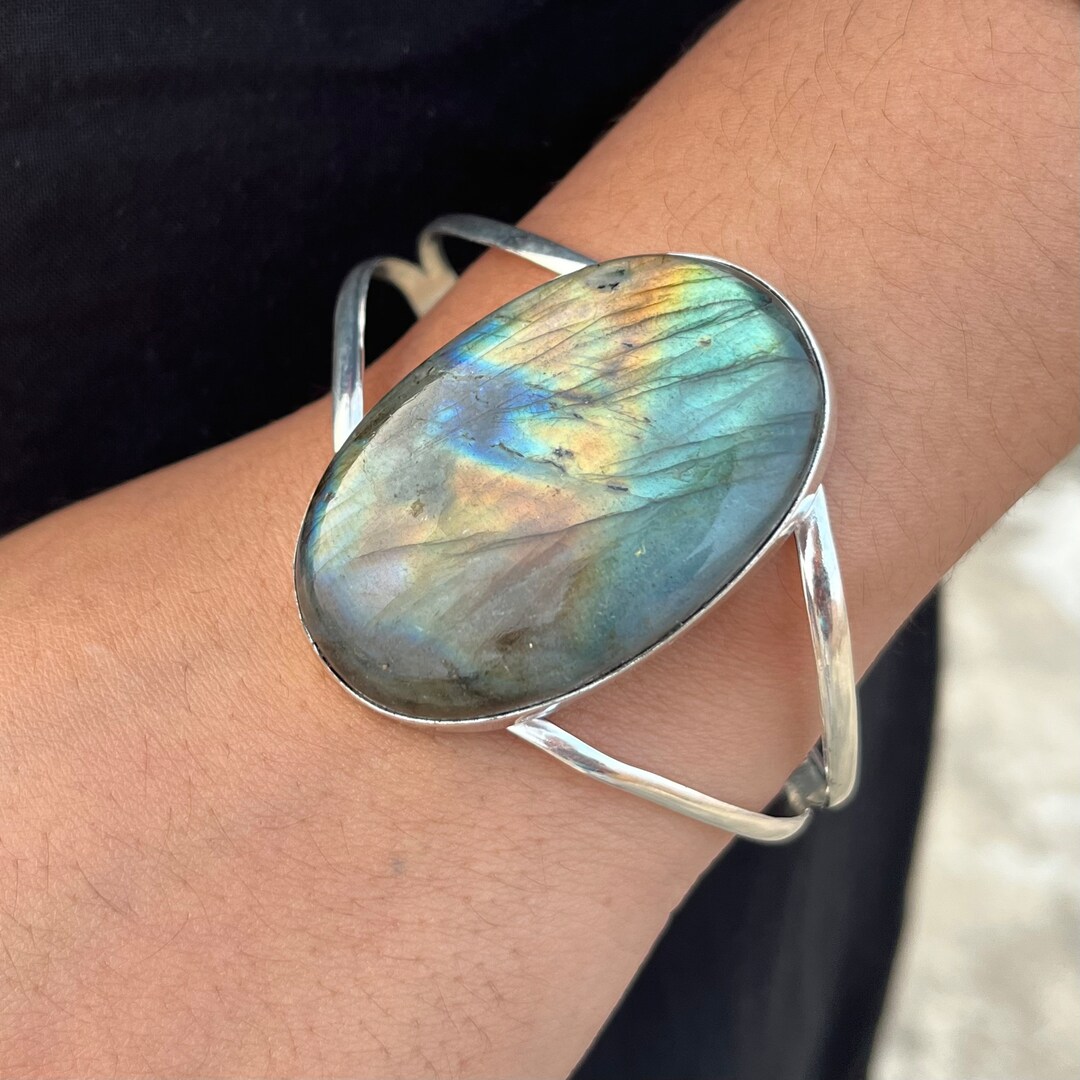 Labradorite Bangle, Women Bangle, Handmade Bangle, Gemstone Bangle ...