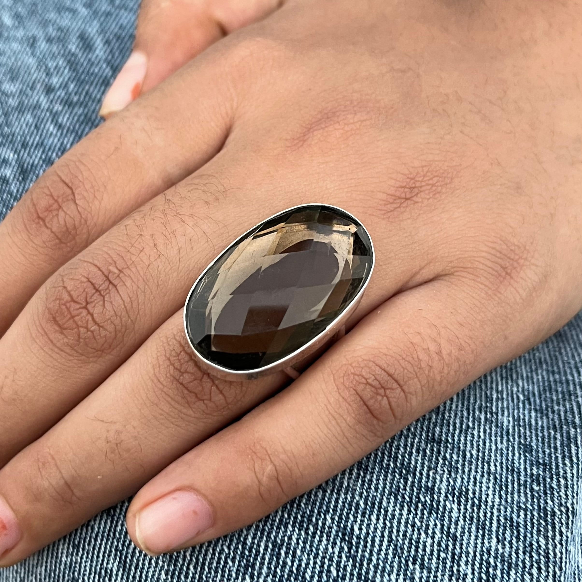 Smoky Quartz Ring, Natural Smoky, Designer Ring, Gemstone Ring ...