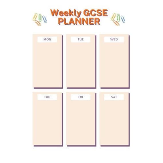 GCSE Planner Printable - Etsy