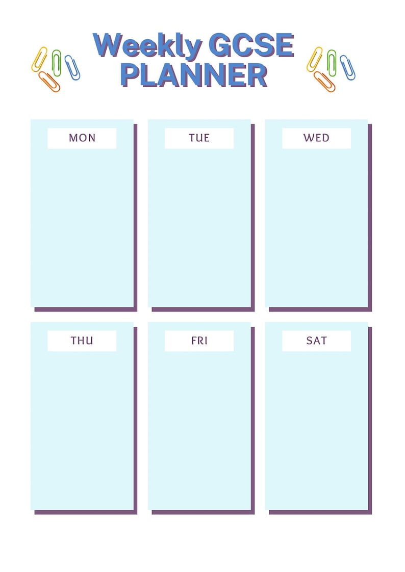 GCSE Planner Printable - Etsy