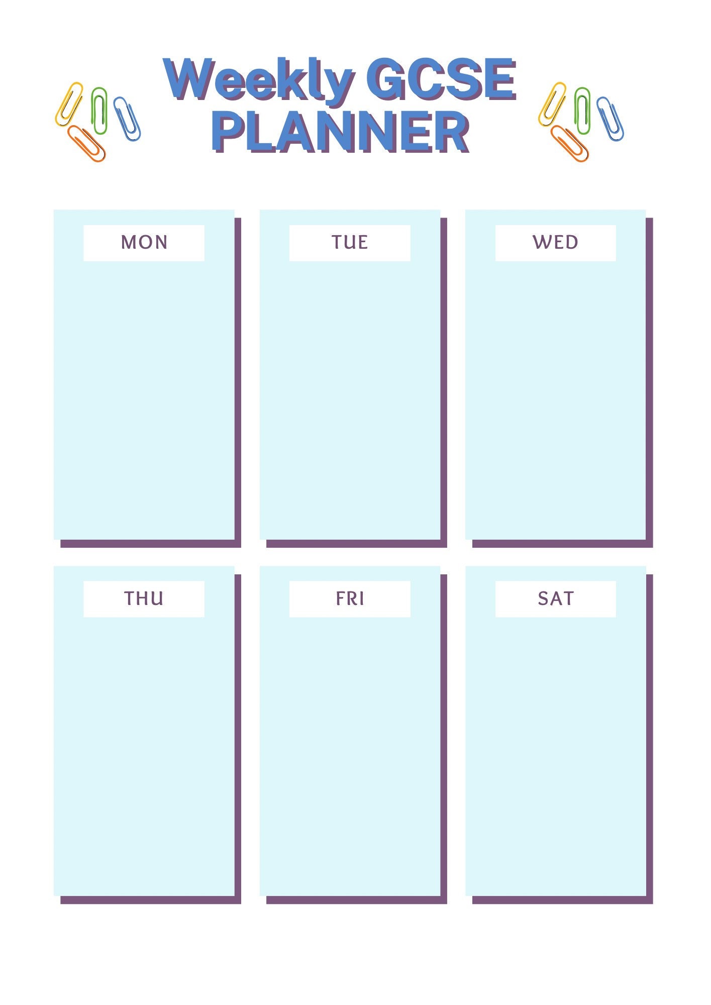 GCSE Planner Printable - Etsy