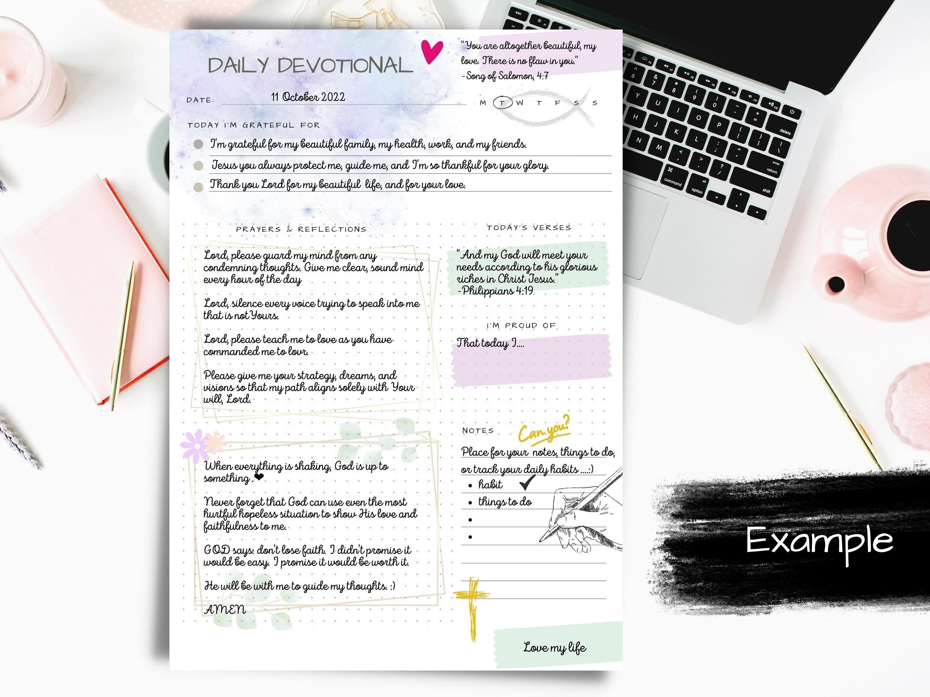 Daily Devotional Journal Printable Template - Etsy