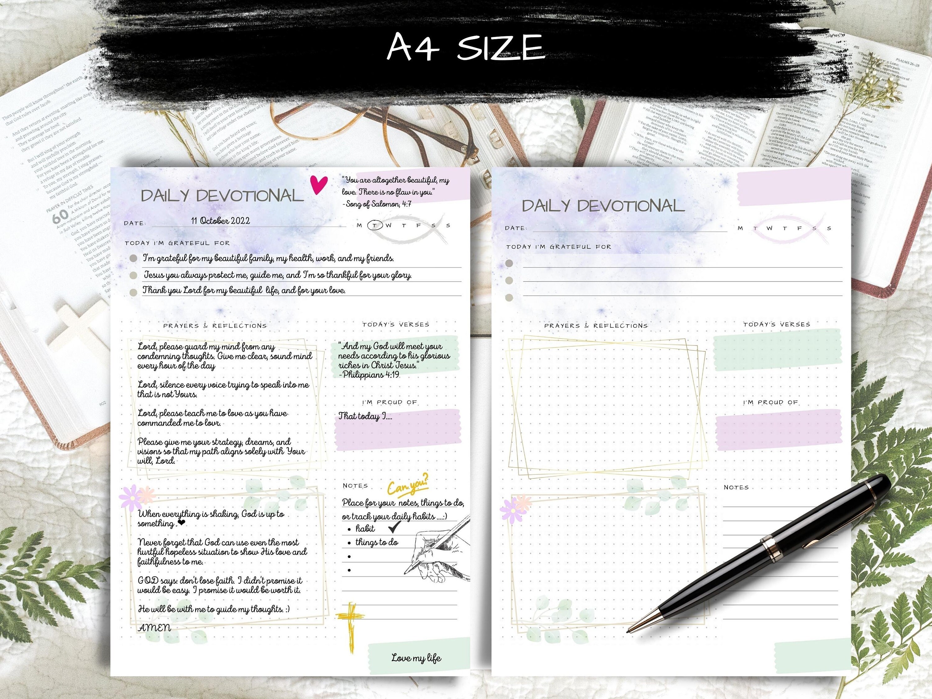 Daily Devotional Journal Printable Template - Etsy