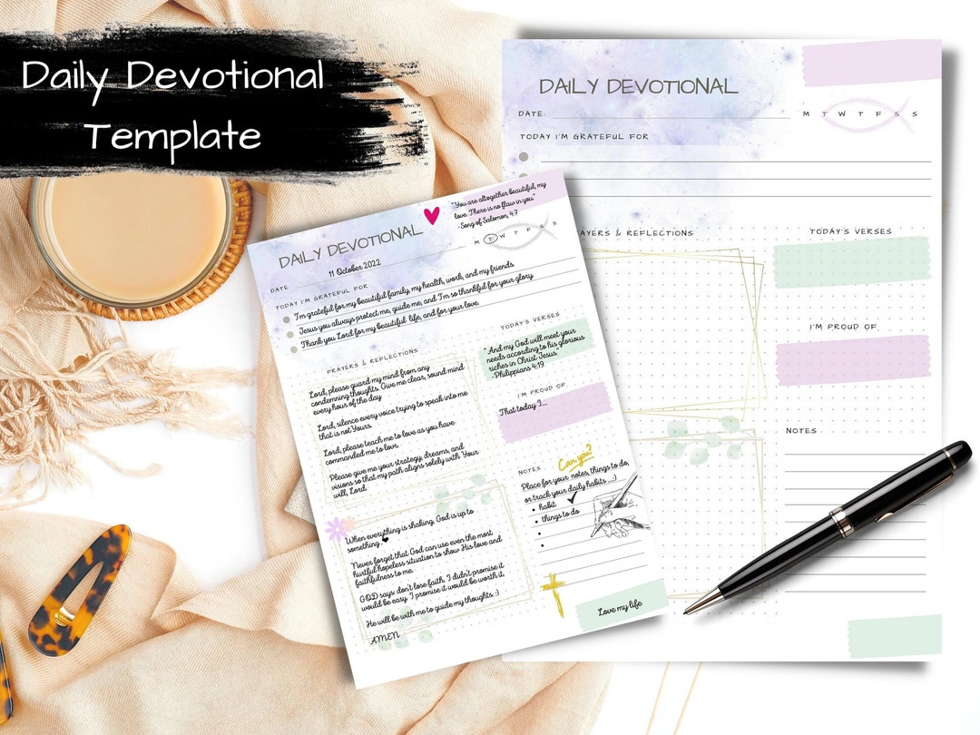 Daily Devotional Journal Printable Template - Etsy