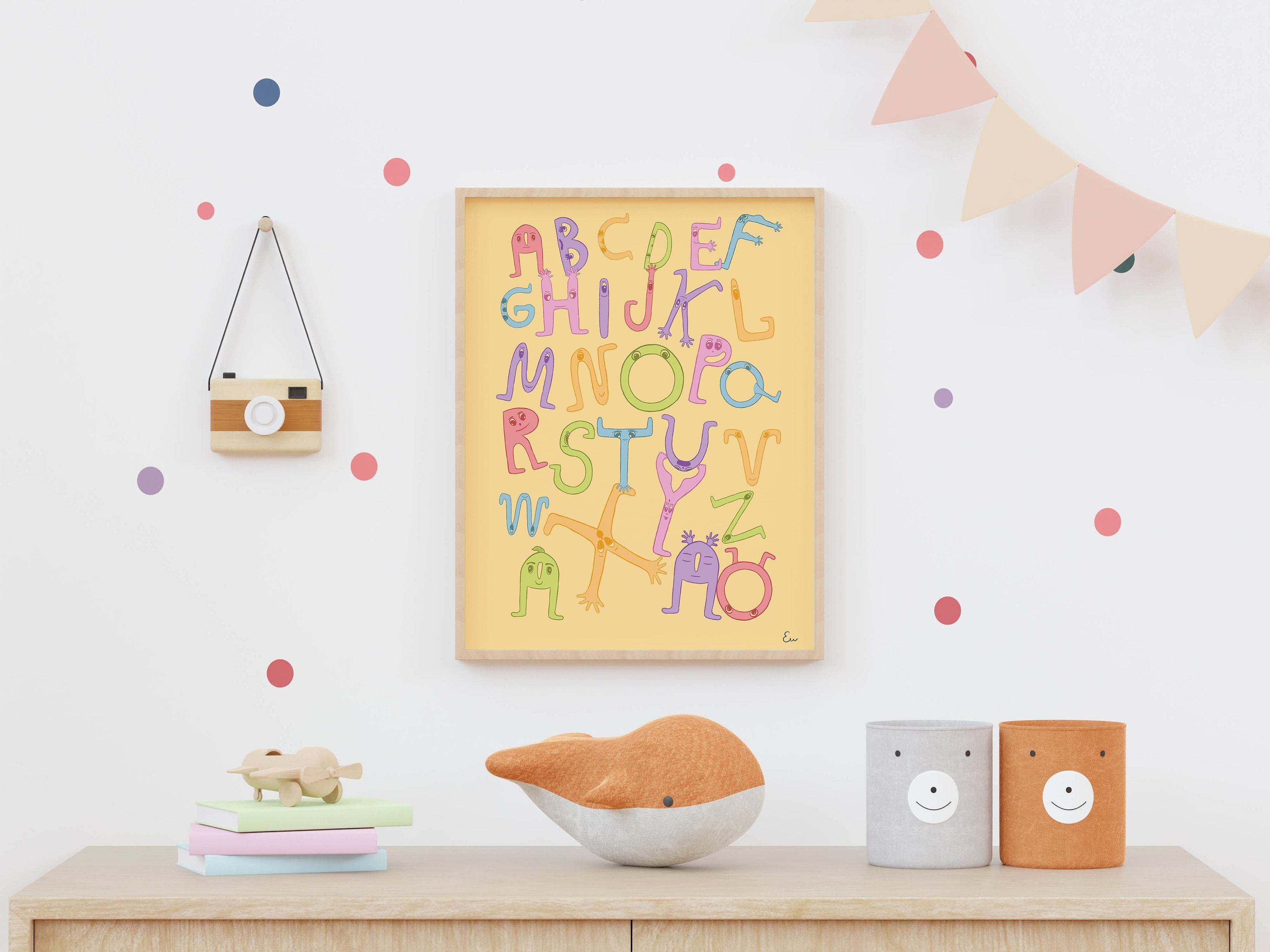 Illustrated ABC Poster, Swedish Alphabet Poster, Colorful Poster, Kids ...