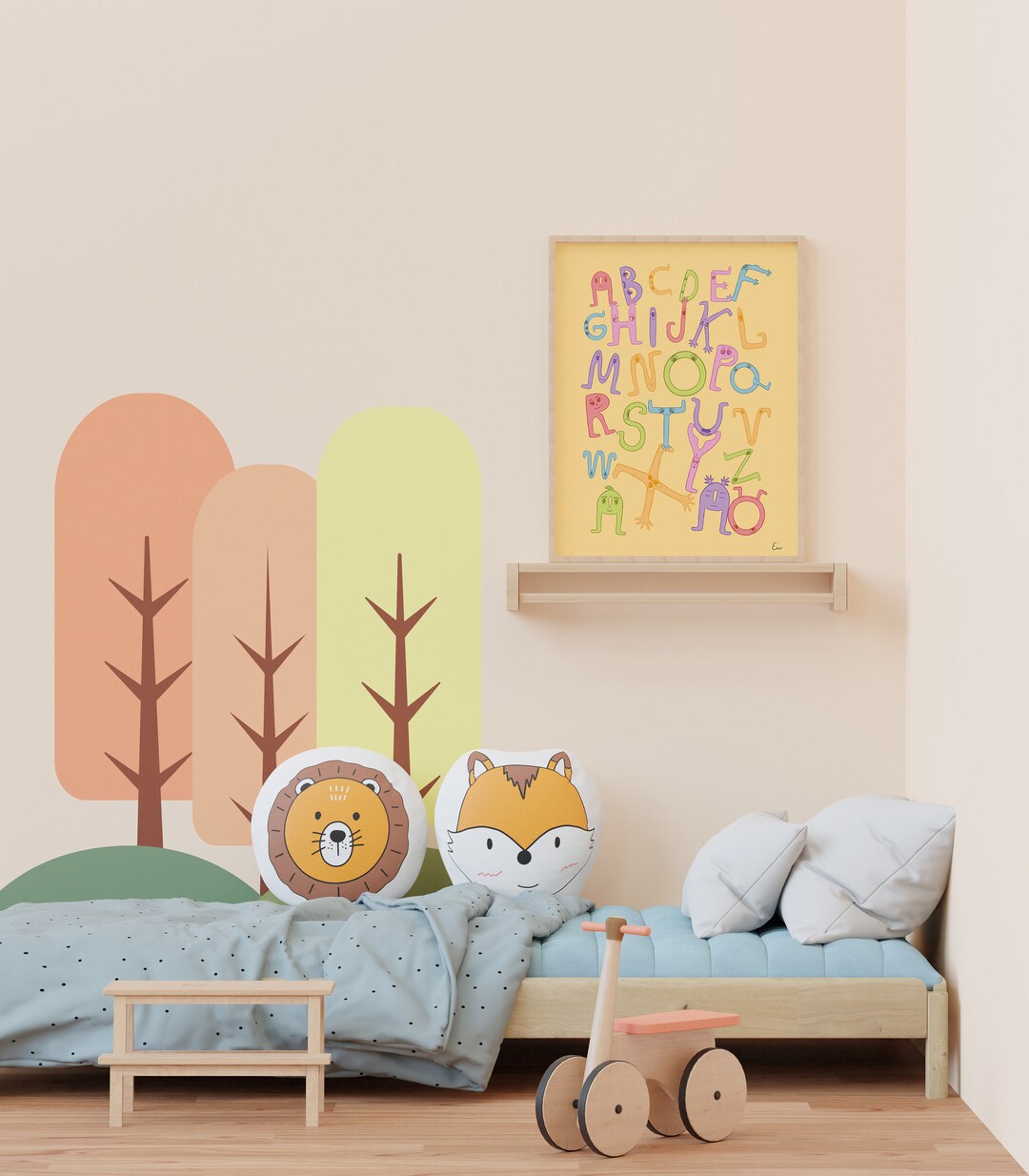 Illustrated ABC Poster, Swedish Alphabet Poster, Colorful Poster, Kids ...