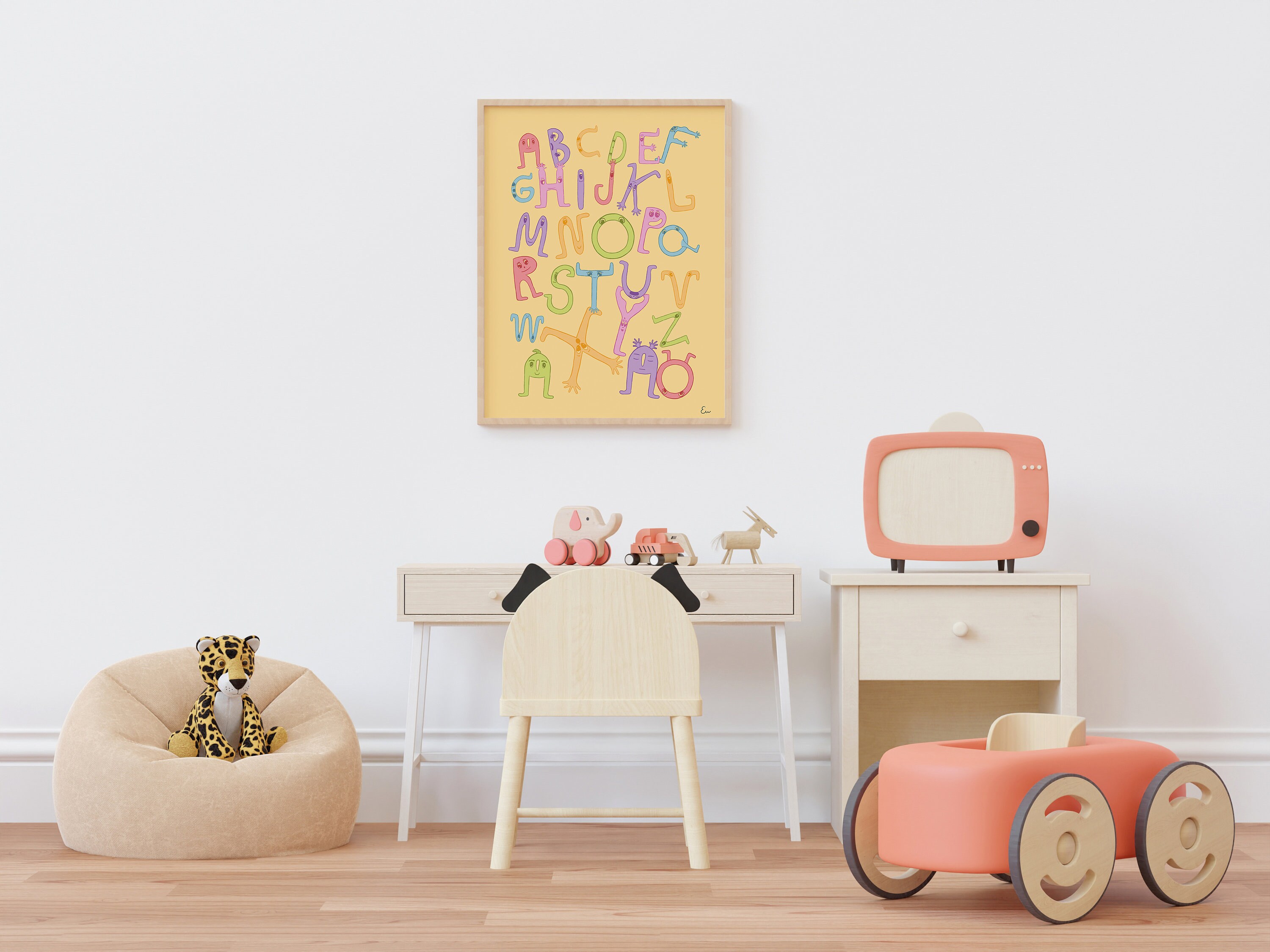 Illustrated ABC Poster, Swedish Alphabet Poster, Colorful Poster, Kids ...