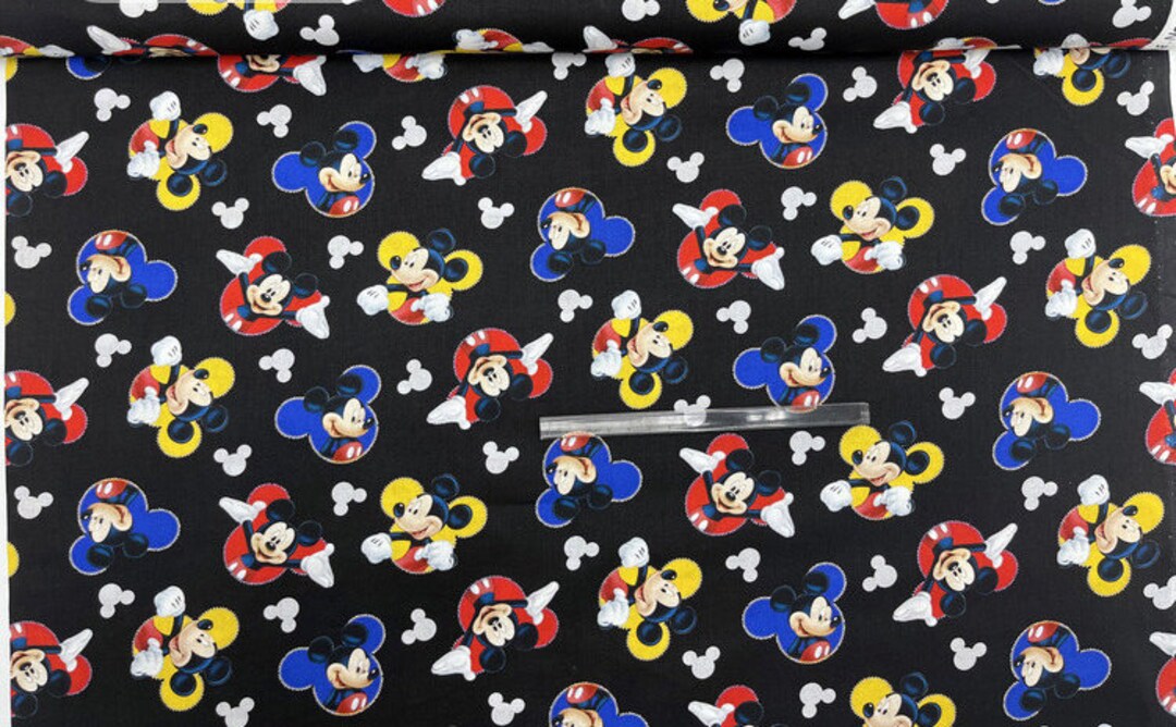 Disney's Mickey Mouse Fabric Cartoon Character Fabric 100% Cotton ...