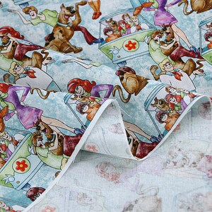 Scooby Doo Fabric Cartoon Character Fabric 100% Cotton Fabric by the ...
