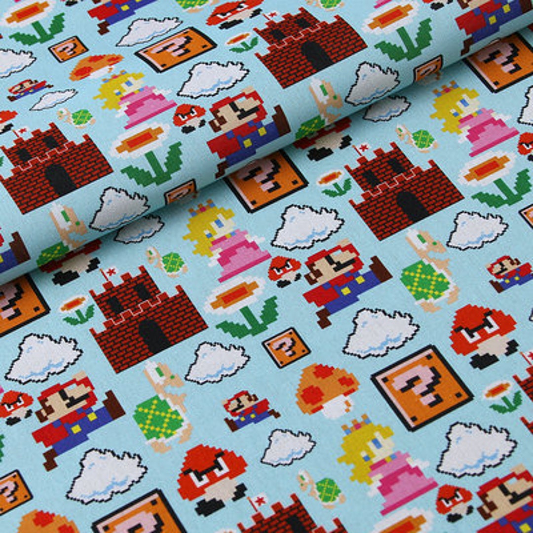 Super Mario Fabric Mario and Friends Fabric 100% Cotton Fabric by the ...