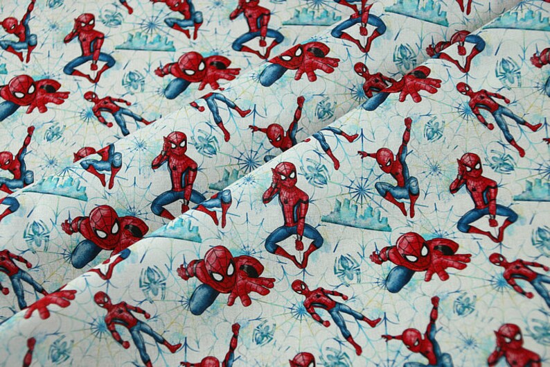 Spider-man Fabric Cartoon Character Fabric 100% Cotton Fabric - Etsy