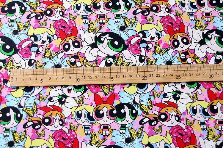 Powerpuff Girls Fabric Powerpuff Girls Fabric Cartoon - Etsy Ireland