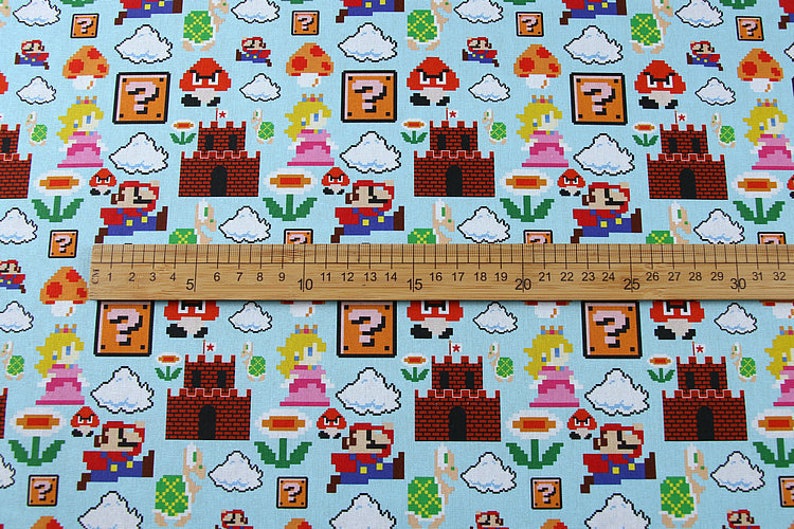 Super Mario Fabric Mario and Friends Fabric 100% Cotton Fabric - Etsy