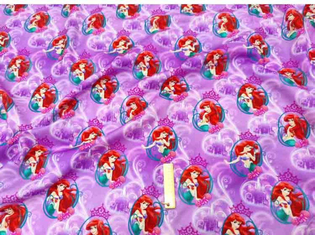 Disney Little Mermaid Ariel Fabric Princess Fabric 100% Cotton Fabric ...