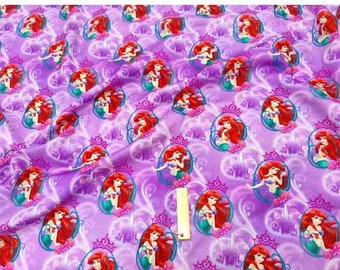 Disney Little Mermaid Ariel Fabric Disney Princess Fabric Pure Cotton ...