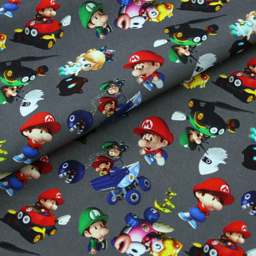 Super Mario Fabric Mario and Friends Fabric 100% Cotton Fabric - Etsy
