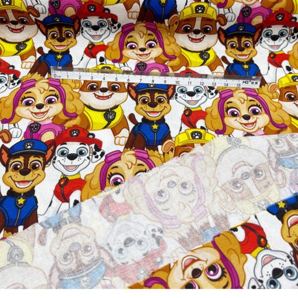 Paw Patrol Knit Fabric Etsy