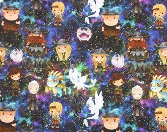 How to Train Your Dragon Fabric Night Fury Toothless Fabric Cotton ...
