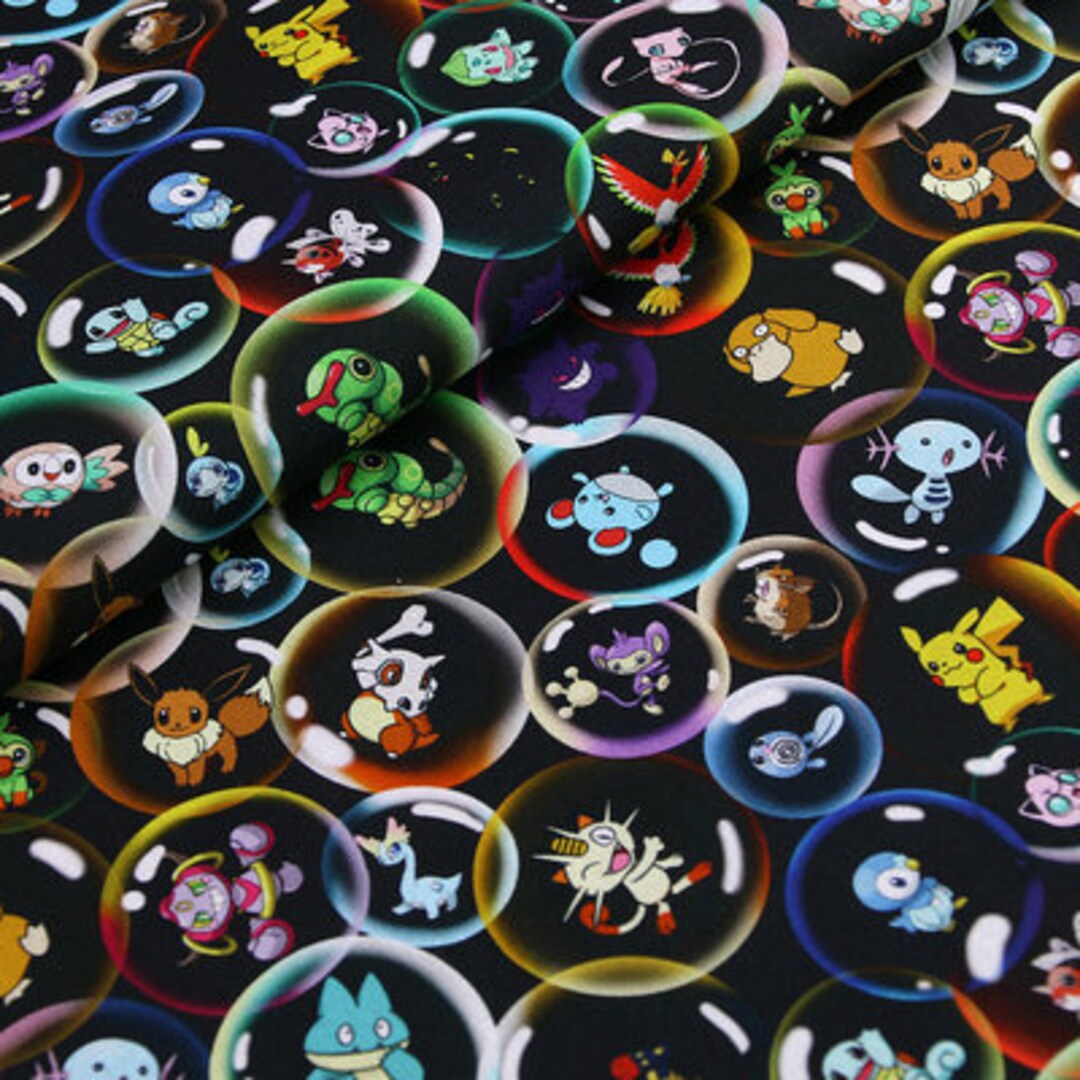 Pokemon Fabric Pikachu Fabric Pocket Monster Cartoon Character Fabric ...