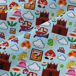 Super Mario Fabric Mario and Friends Fabric 100% Cotton Fabric by the ...