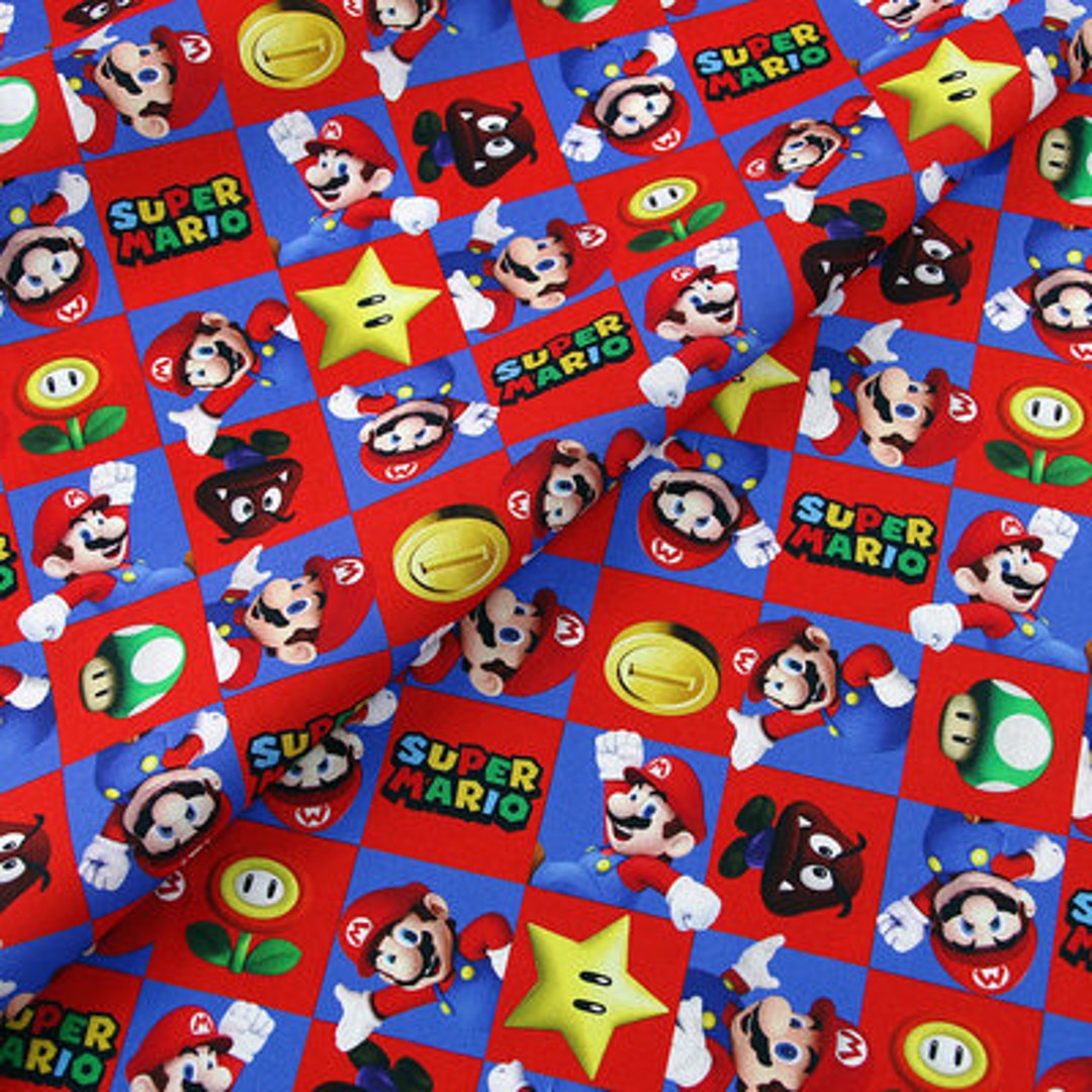 Super Mario Fabric Japanese Anime Fabric Mario Luigi Fabric 100% Cotton ...