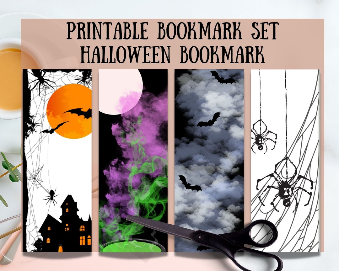 Halloween Bookmark Printable Bookmarks Digital Bookmarks BOOKMARK SET ...