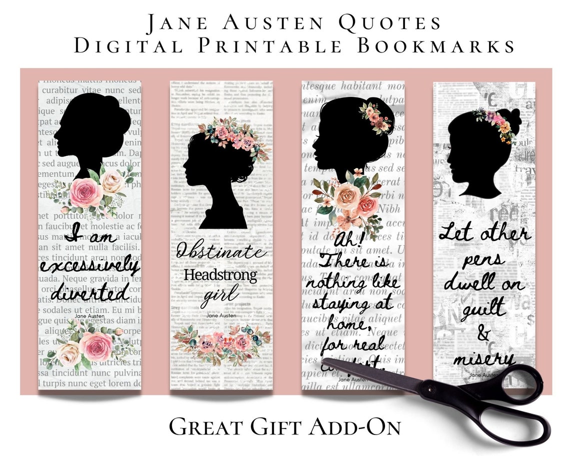JANE AUSTEN GIFTS Bookmark for Women Floral Bookmark - Etsy