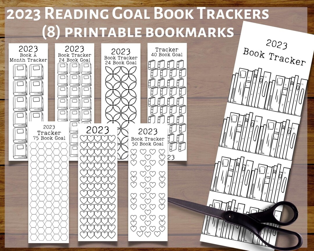 GOAL TRACKER Reading Log Custom Bookmarks Printable Bookmarks Reading ...