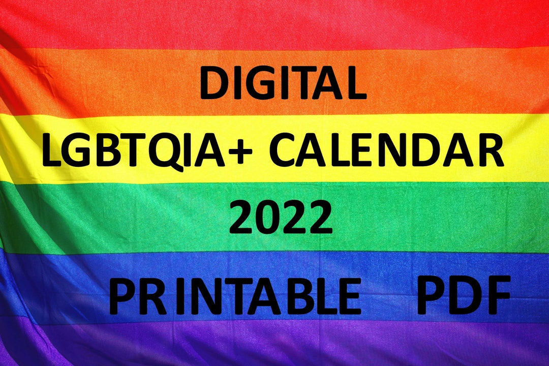 LGBTQIA Calendar 2022 PDF Printable Bisexual Lesbian - Etsy