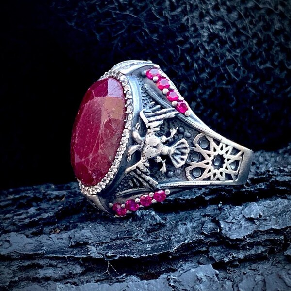 Ruby Gemstone Ring - Etsy